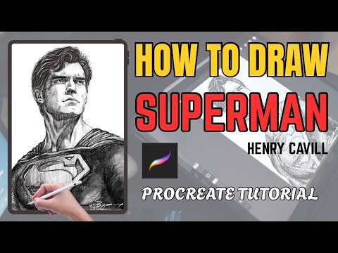 How to Draw Superman in Procreate | Henry Cavill Digital Portrait | Cuadro143 Art Tutorial #artwork