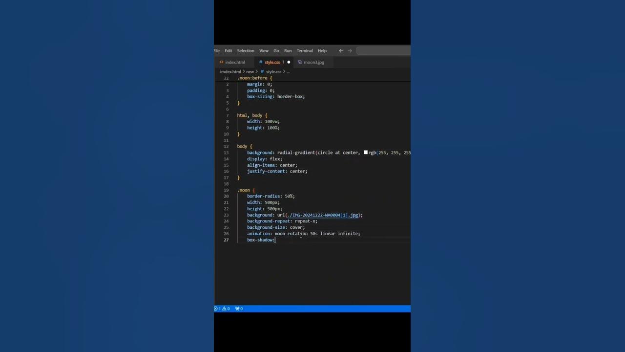 Moon 🌙🌝 Css Html Js Youtube