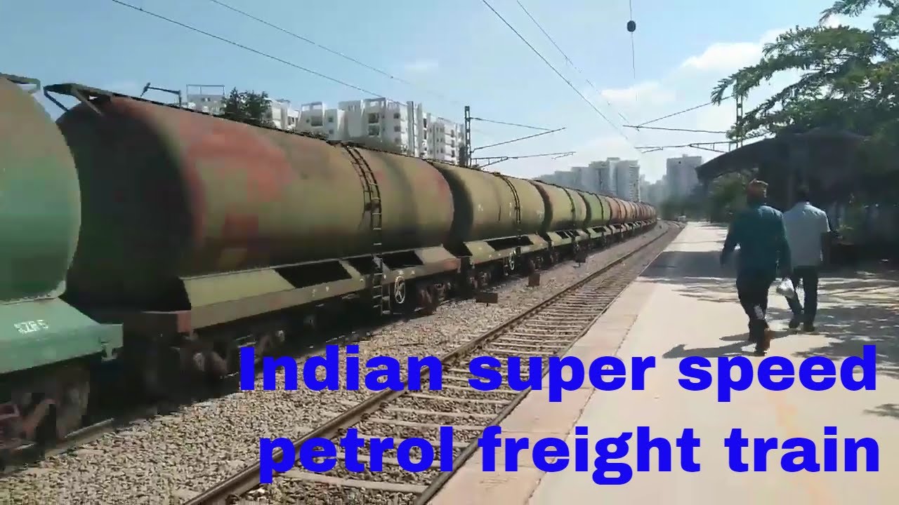 Indian super speed petrol freight train - YouTube
