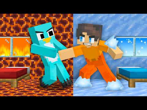 HOT vs COLD Survival Challenge in Minecraft!