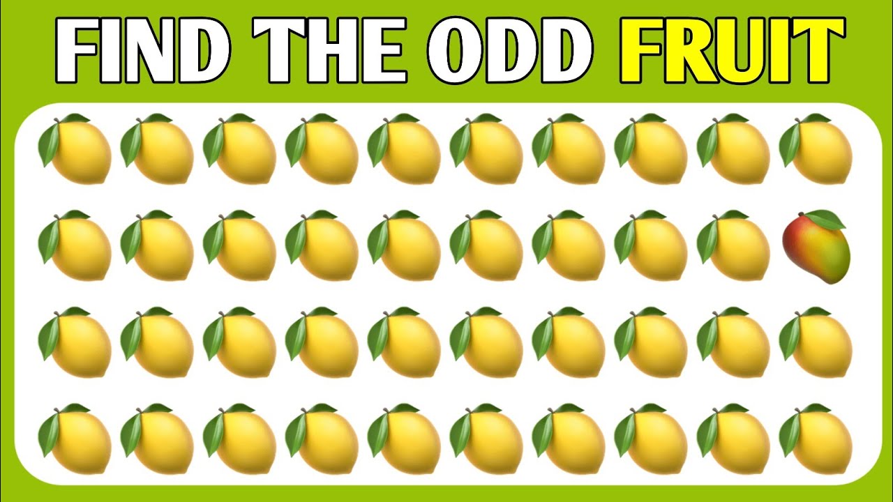 Find the ODD One Out-Fruit Edition 🍉🍍🍇 | Easy, Medium,Hard-30 Levels ...