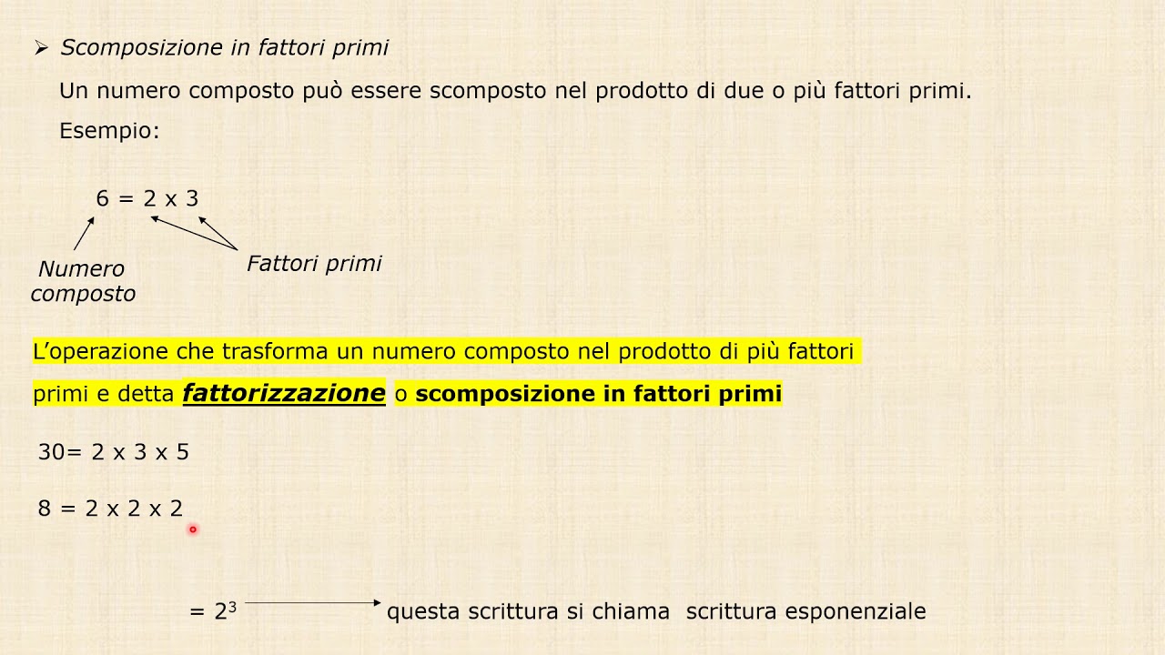 Cap 4 3 Numeri primi e numeri composti pptx3 - YouTube