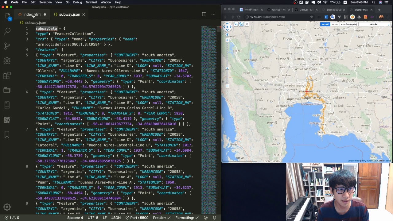 สอน Longdo Map API - EP13 - การแสดงหมุดแบบ Cluster Marker - YouTube