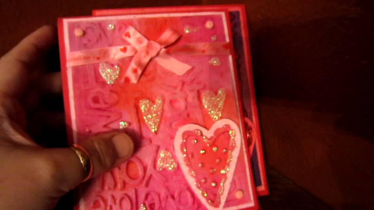 Valentine's 2012 cards cricut melted crayon technique #1-4 - YouTube