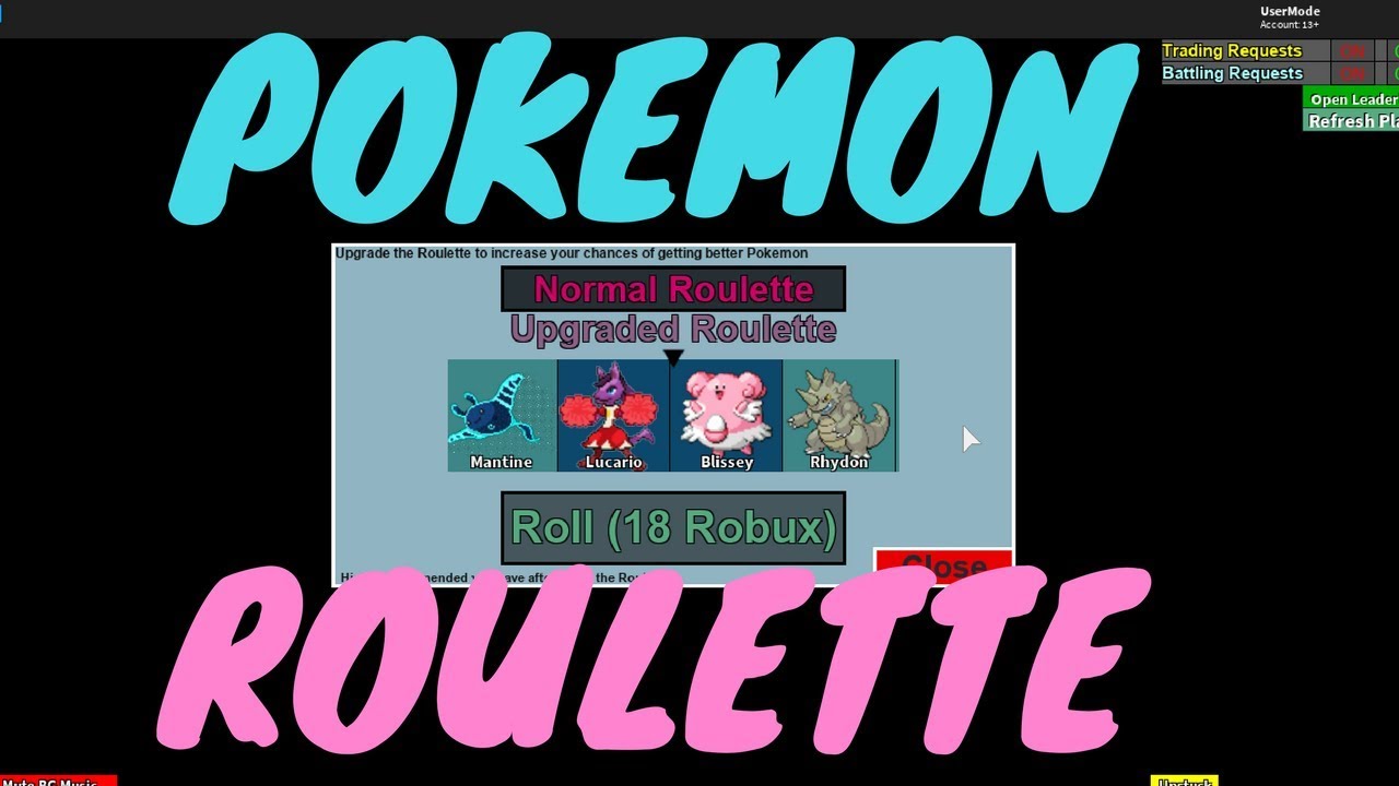 POKEMON ROULETTE SPINS! (ROBLOX Project: Pokemon) - YouTube