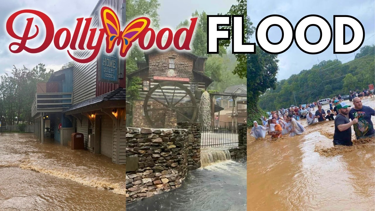 DOLLYWOOD CLOSES Due To Massive FLASH FLOOD in Pigeon Forge, Tennessee ...