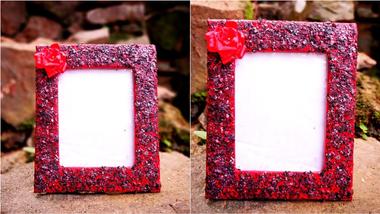 Omg😱Awesome photo frame Making with Cardboad and Egg shell || photo ...