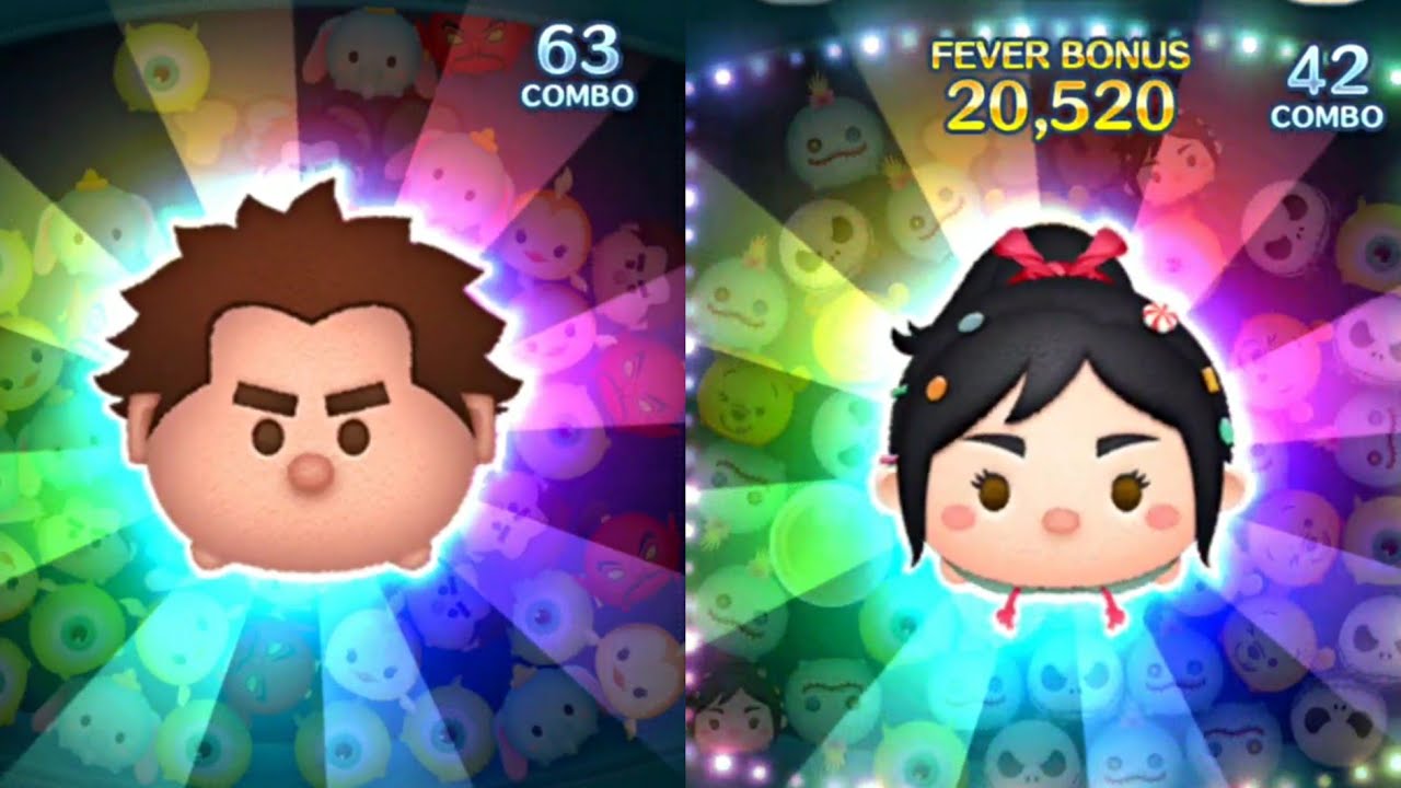 「ツムツム x Tsum Tsum」ラルフ 破壞王 Wreck-It Ralph VS ヴァネロペ 雲妮露 Vanellope - YouTube