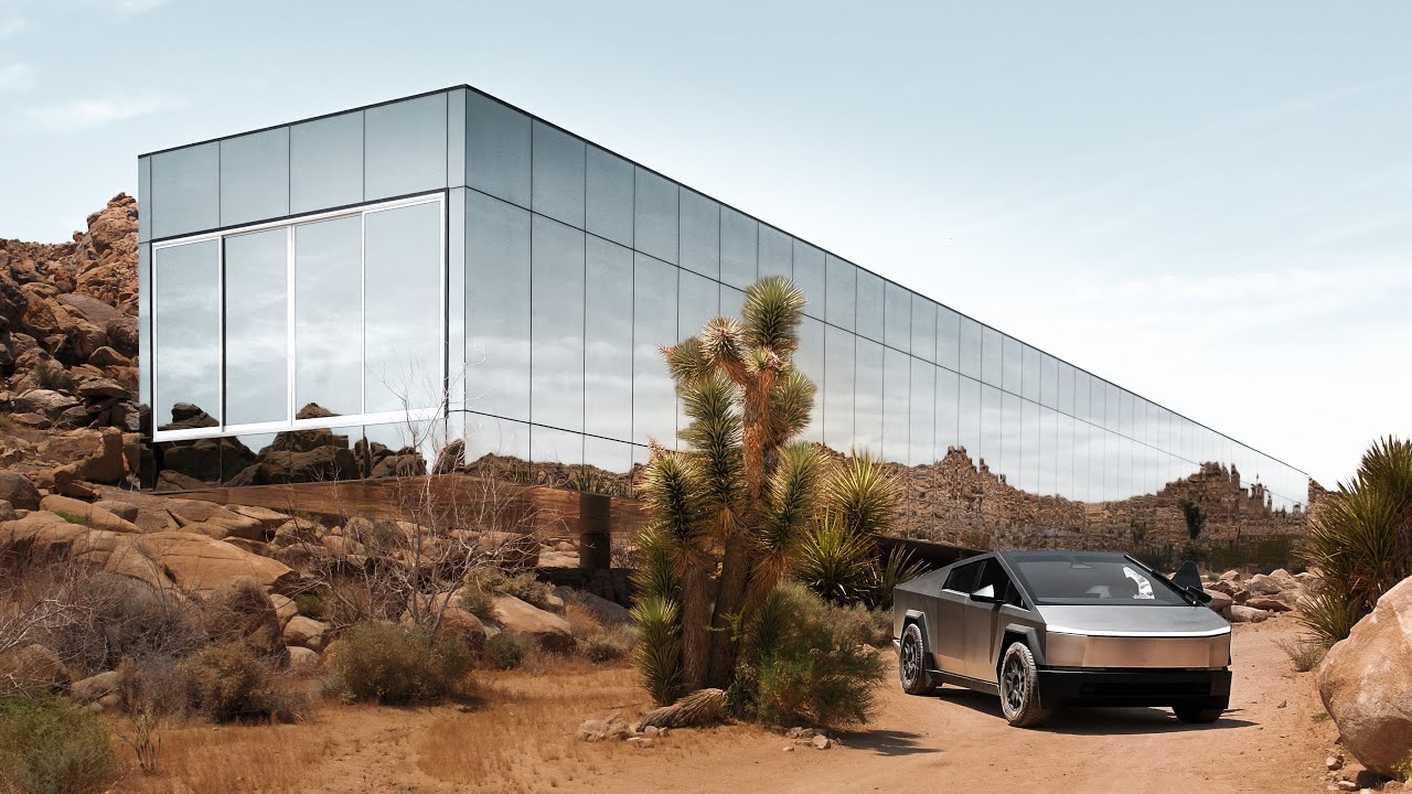 Touring the $18M Invisible House in Joshua Tree (feat. Tesla Cybertruck ...