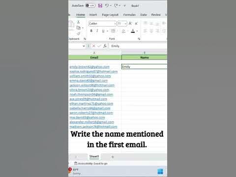 How to extract names from the emails in Excel | Autofill data in Excel | Flash fill in Excel ...
