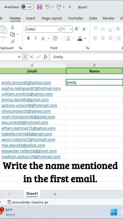 How to extract names from the emails in Excel | Autofill data in Excel ...