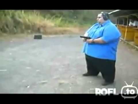Fat Guy with Glock18 - YouTube