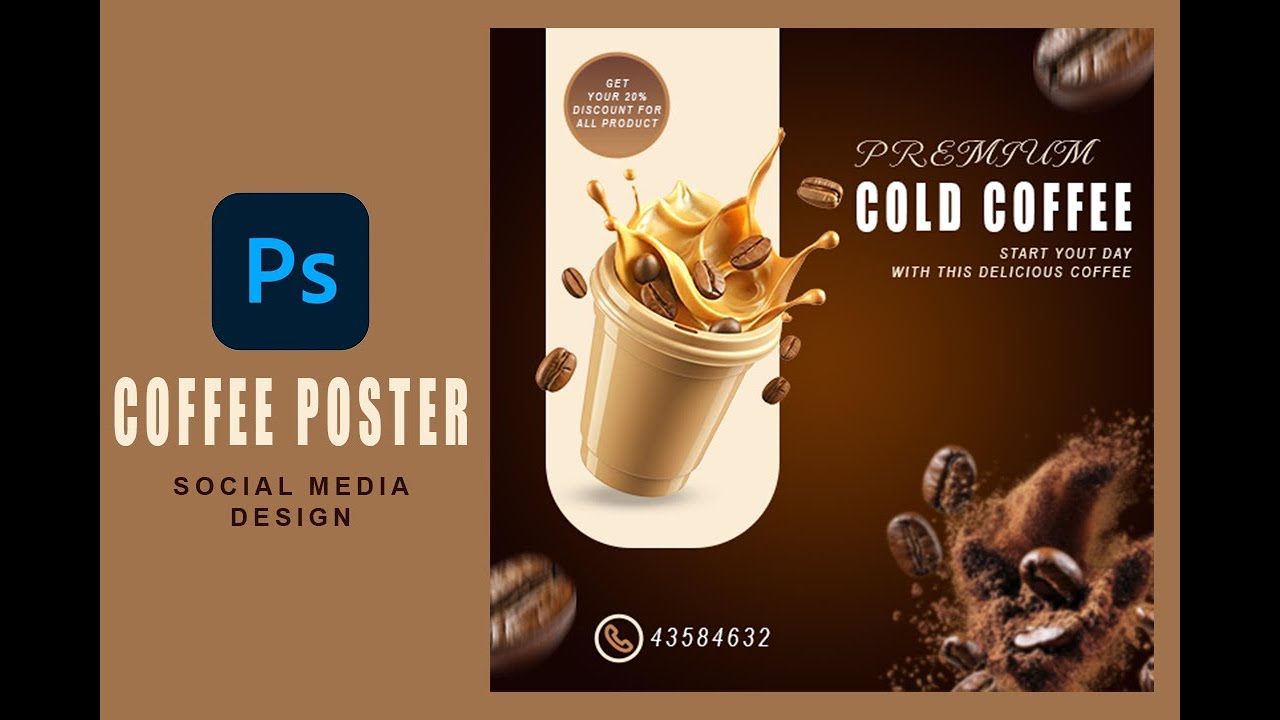Create a VIRAL Coffee Poster for Social Media - Photoshop Tutorial for ...