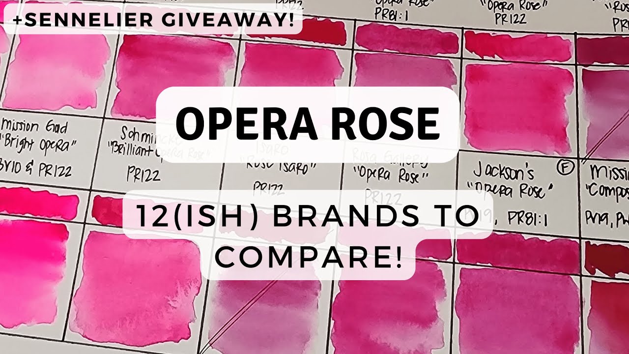 The ULTIMATE Opera Rose Comparison - 12ish Watercolor Brands - YouTube