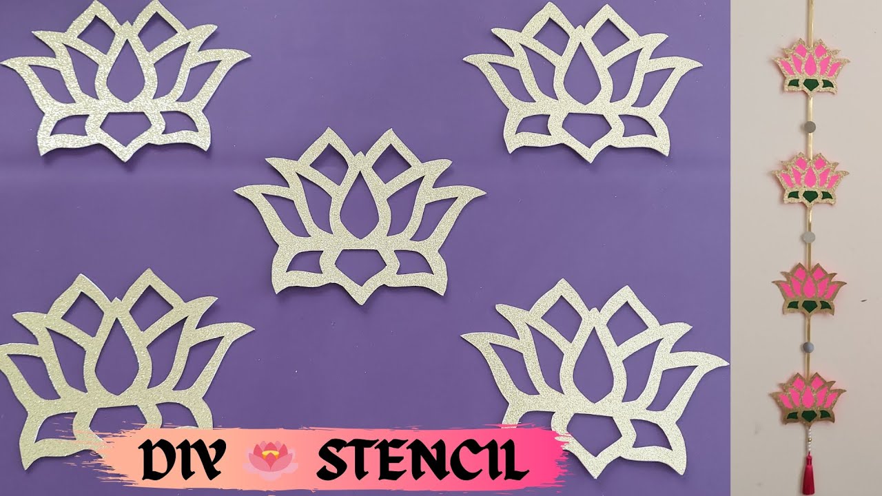 HOW TO DO PERFECT LOTUS 🪷 STENCIL? | DIY LOTUS 🪷 STENCIL | SIMPLE #diy ...