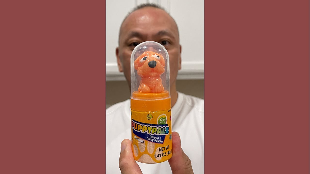 👂 ASMR PUPPYPALZ LOLLIPOP & CANDY POWDER ORANGE FLAVOR AND EATING ...