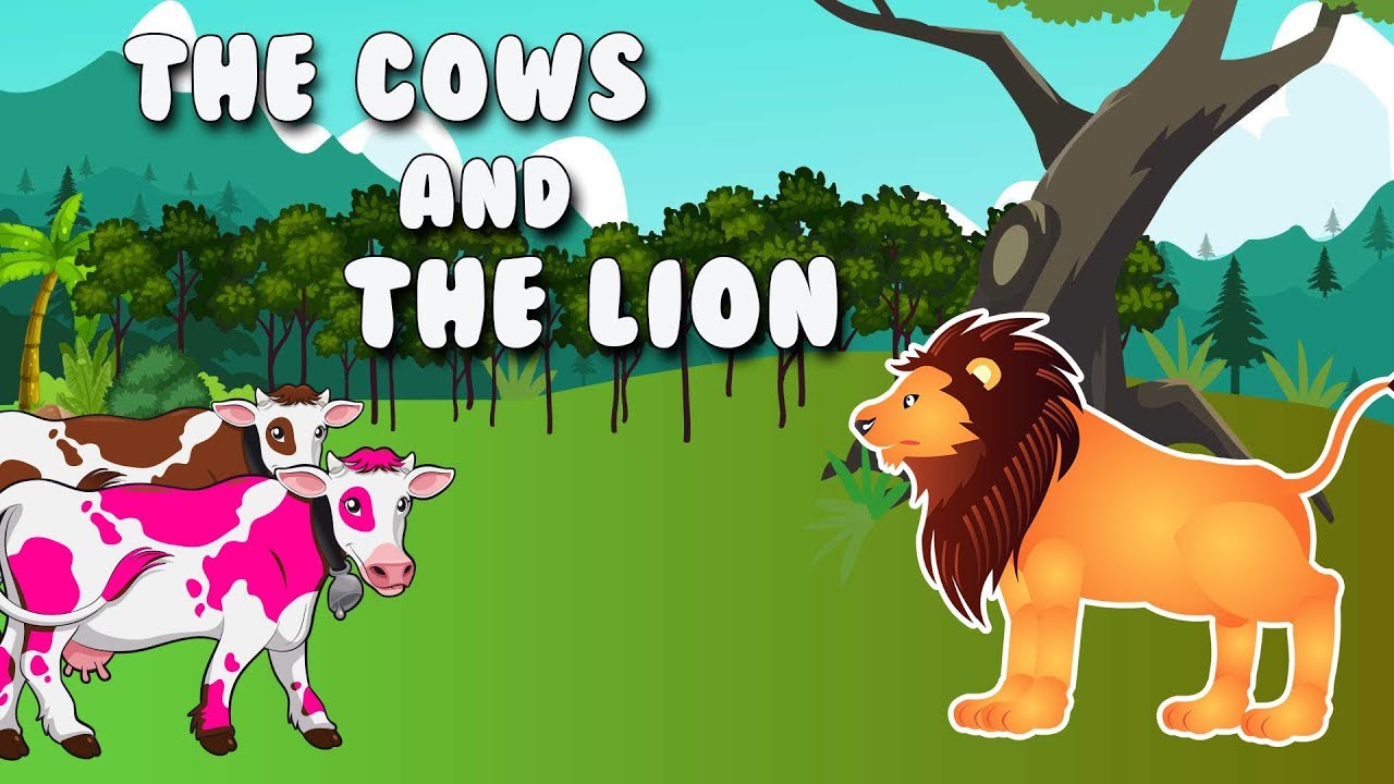 The Cows And The Lions Cartoon | Kids Bedtime Stories | English Stories ...