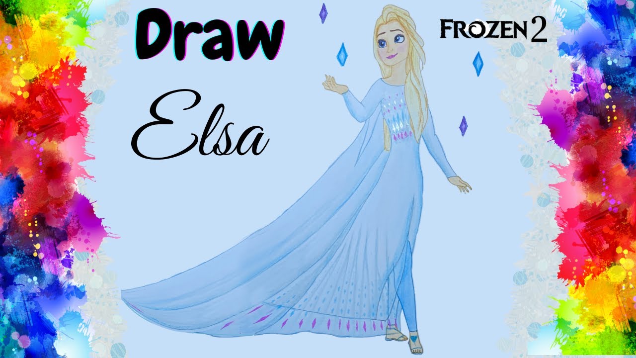Elsa Drawing and coloring || Frozen 2 Elsa Drawing || How to draw Queen ...