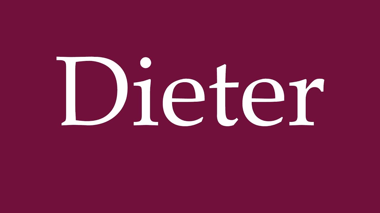 How to Pronounce ''Dieter'' Correctly in German - YouTube