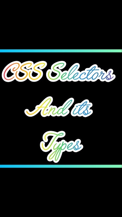 Css Selectors In Html And Its Types Css Html Vscode Coding Yt Shorts Webdesign Youtube