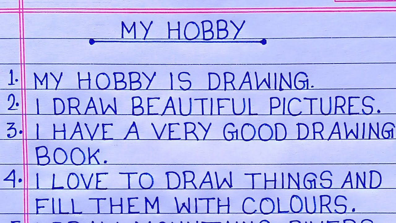 10 Lines On My Hobby ll My Hobby Drawing Essay In English ll Essay On ...