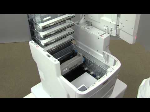 How to remove paper jams from Transfer Belt OKI MC700 ES7400 - YouTube