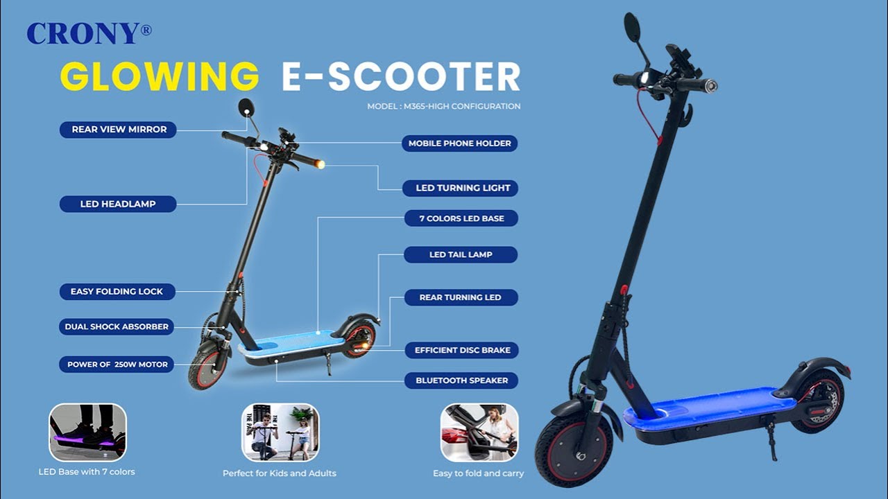 CRONY XM M365 High Configuration Scooter with 7 colors LED with APP ...