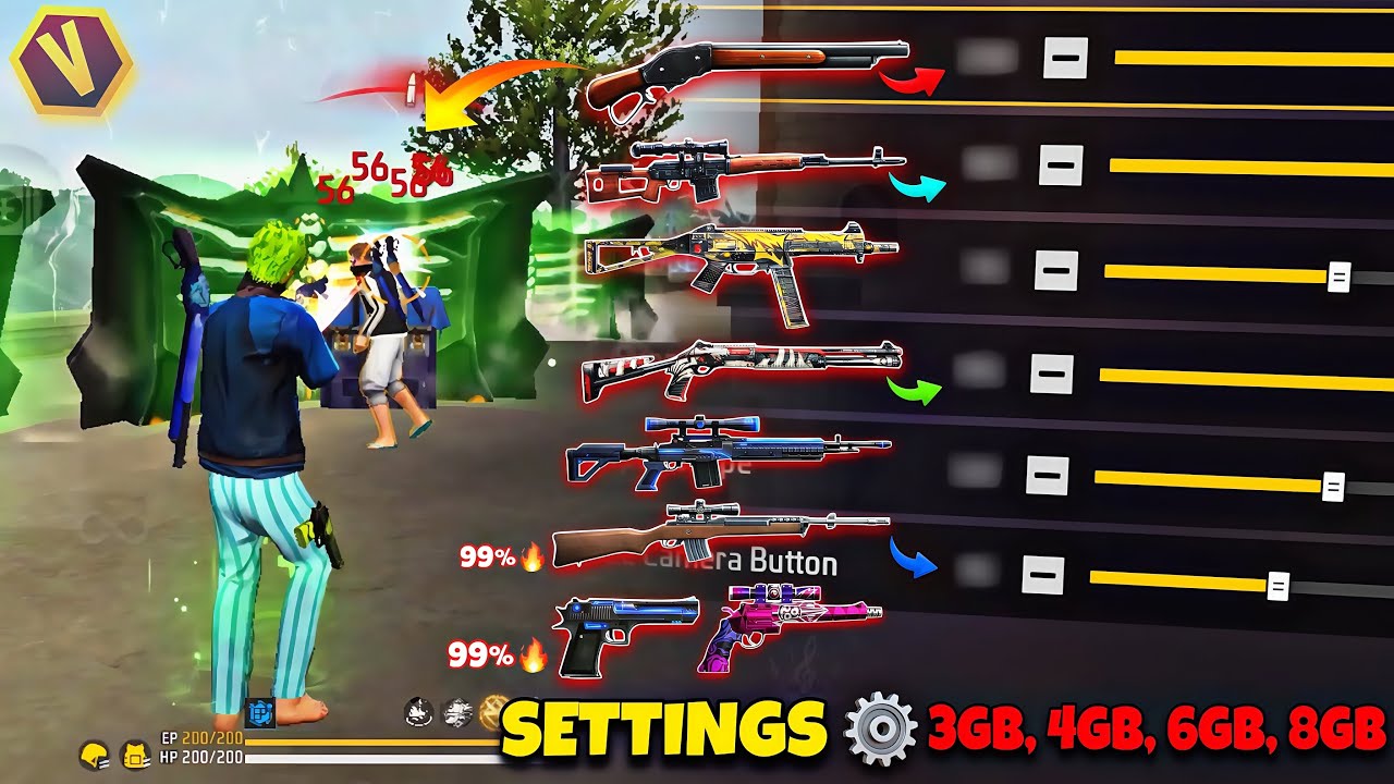 Free Fire Auto Headshot Trick 2025 Sensitivity 3gb, 4gb, 6gb, 8gb Ram ...