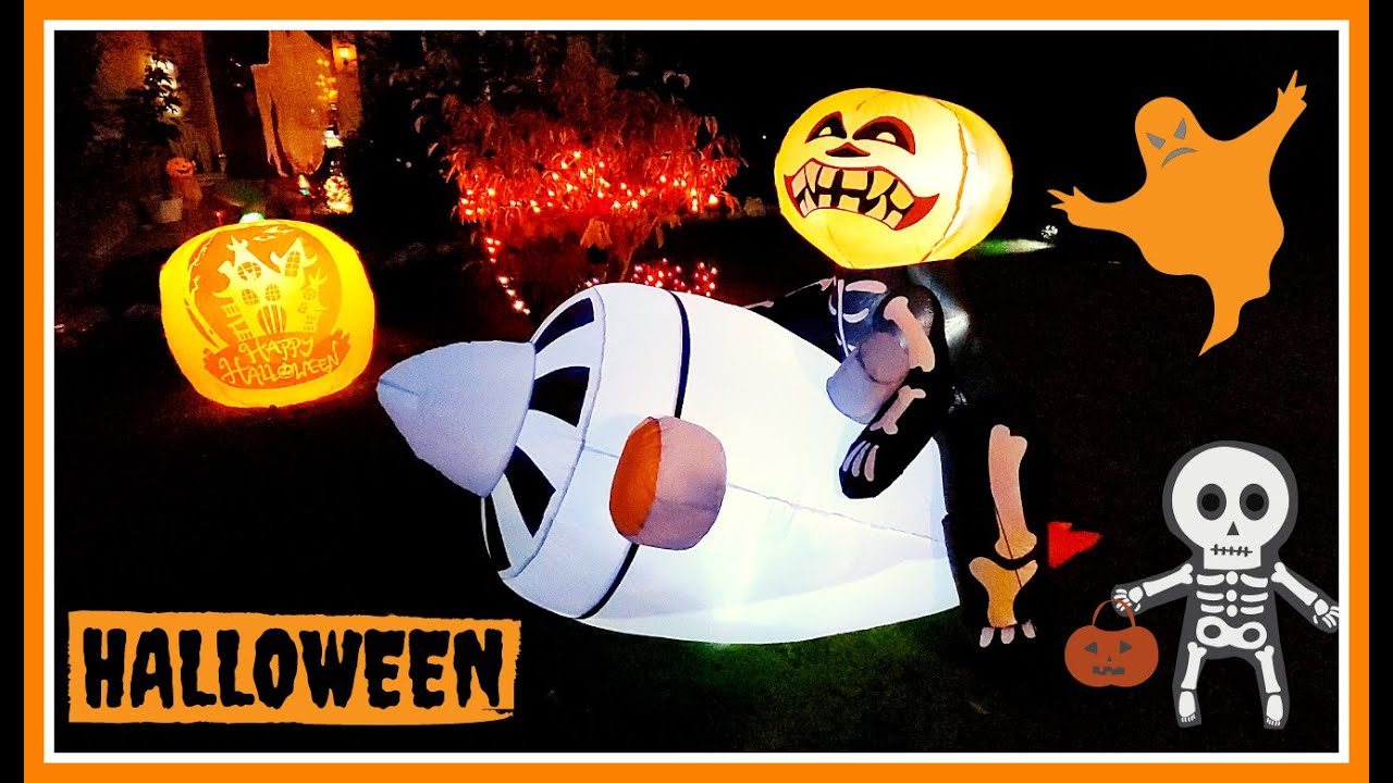 Halloween Sittable Inflatable Pumpkin Skeleton TURNMENON Sweetie Fella ...