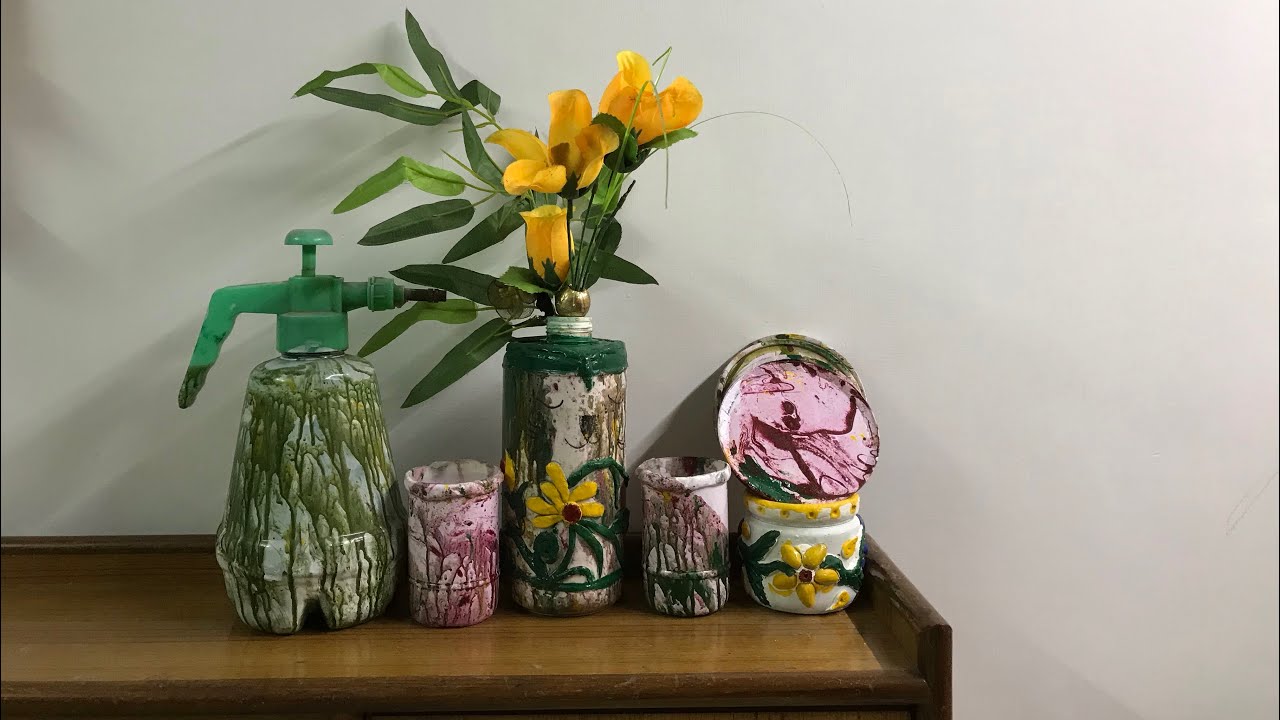 Art pieces from plastic waste materials and coasters # ...