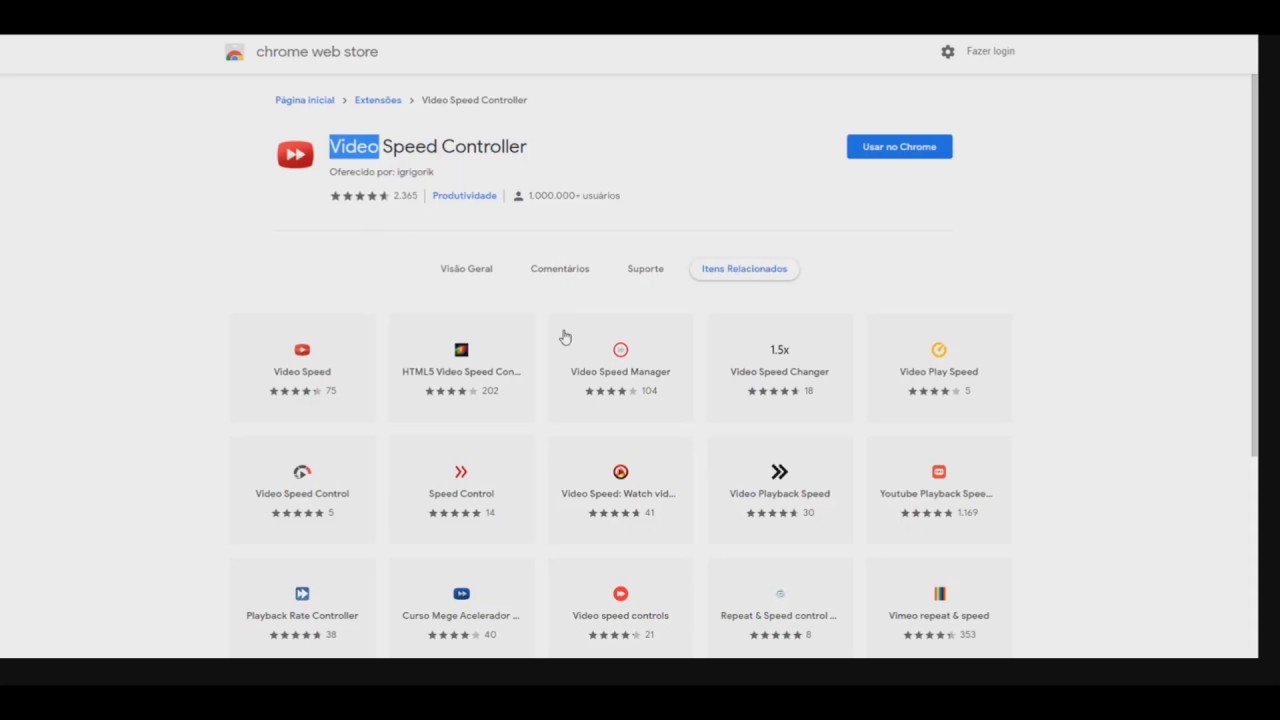 Tutorial Extensão de Velocidade Google Chrome - Video Speed Controler ...