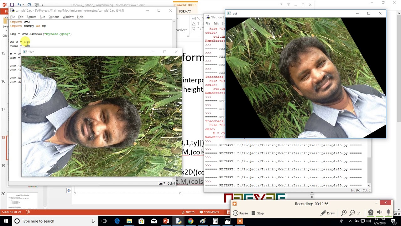 Open Computer vision based image processing - YouTube