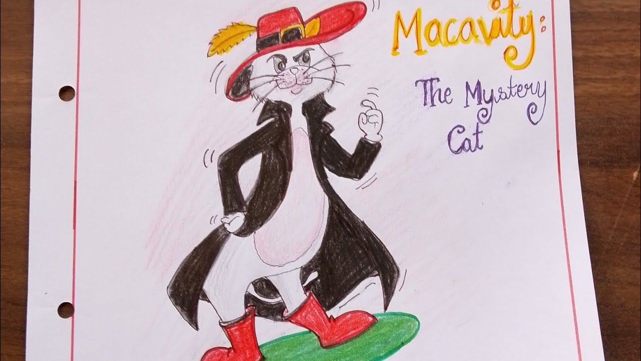 How to draw a Macavity cat 😺 | Macavity the mystery cat drawing class 8 ...