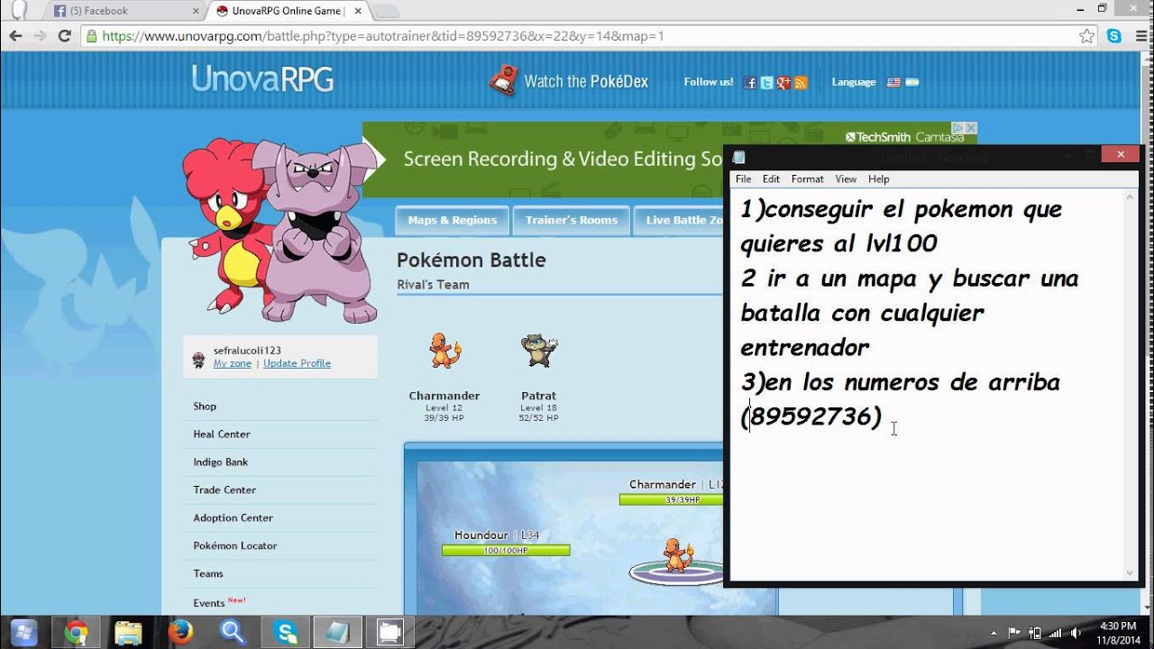 UnovaRPG (Pokemon Indigo)-Conseguir Pokemones LVL100 Rapio 2014 - YouTube