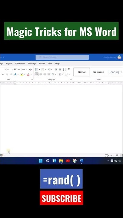 Ms Word, RAND function in MS WORD, How to Insert Paragraph in Blank MS ...