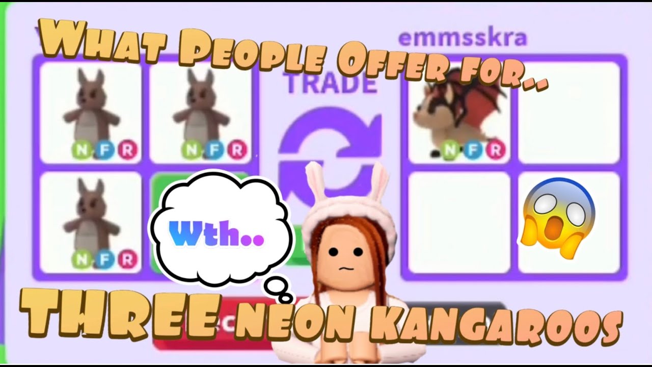 What people offer for THREE NEON kangaroos! | Adopt me | Roblox | XxPUP ...