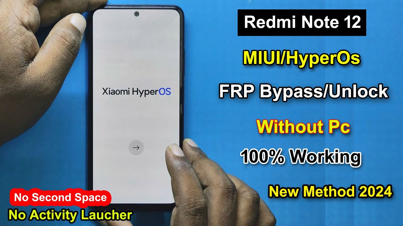 Redmi Note 12 FRP Bypass HyperrOs Android 14 | Gmail Lock Remove Redmi ...