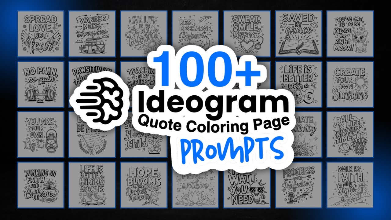 100+ Quote Coloring Page Prompts for Ideogram - YouTube
