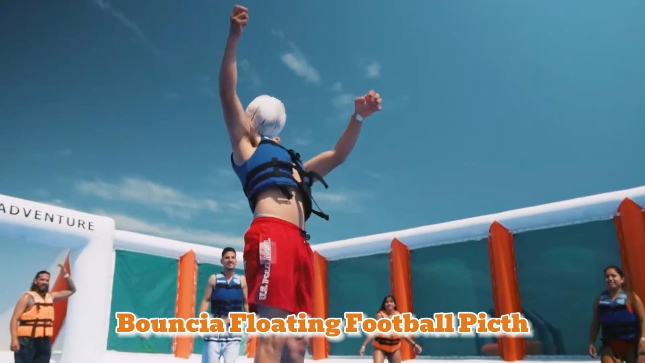 Bouncia Floating Slip N Slide Football Pitch - YouTube