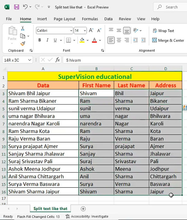 Split Your Text Like That || #shorts #advance #excel #exceltips #exceltricks #viralvideo - YouTube