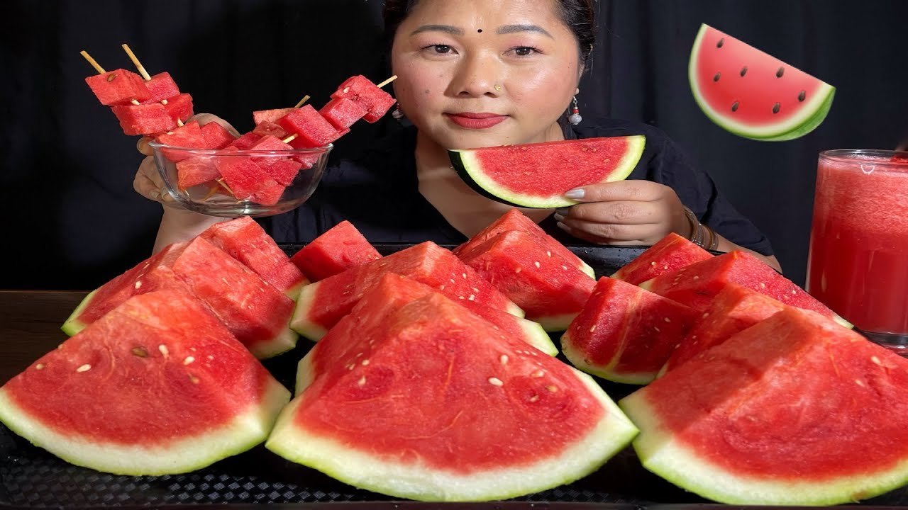 ASMR WATERMELON 🍉 SWEET WATERMELON MUKBANG | KHUSHI CHANNEL - YouTube