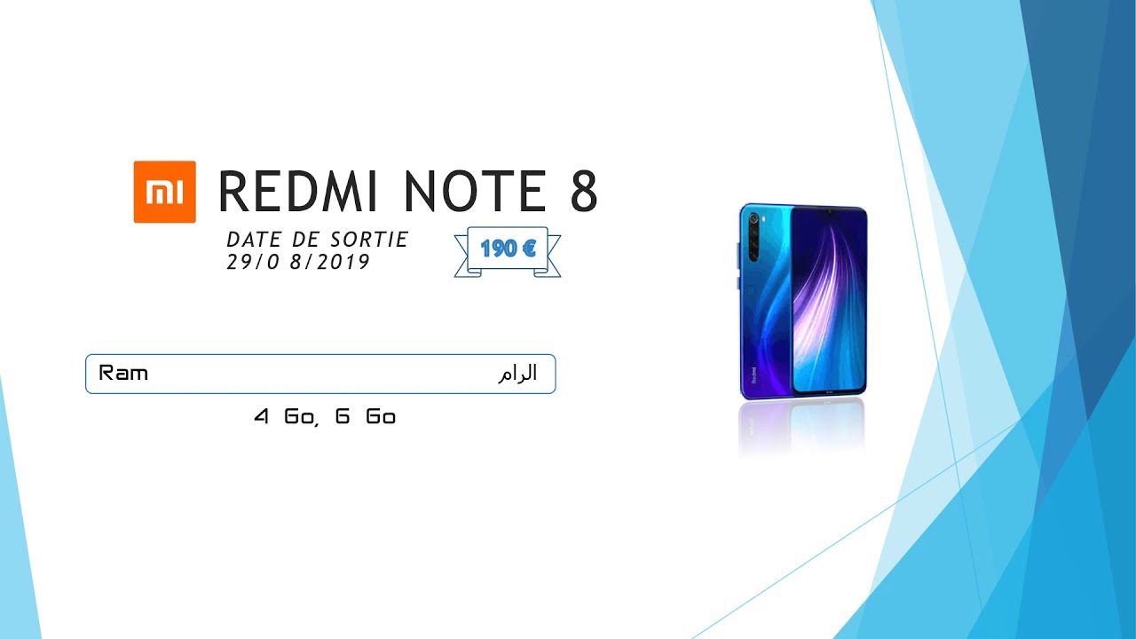 Xiaomi Redmi Note 8 Specifications,Fiche Technique,مواصفات - YouTube