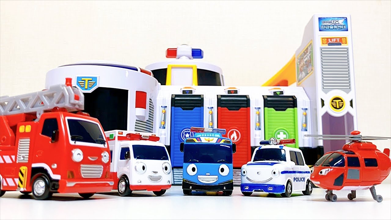 Police Station Patrol Car Toys Tayo with Friends, Emergency Play for ...