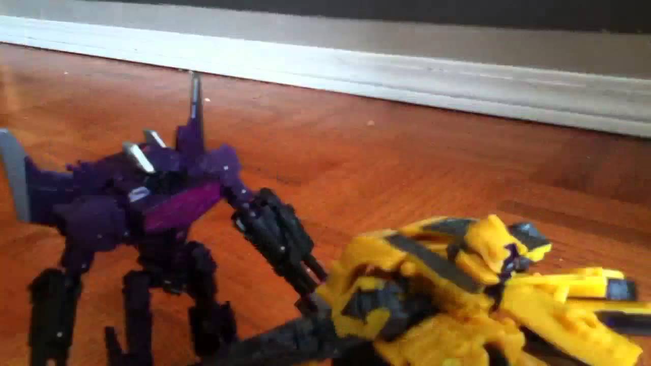Transformers nitro bumblebee vs foc shockwave stop motion - YouTube