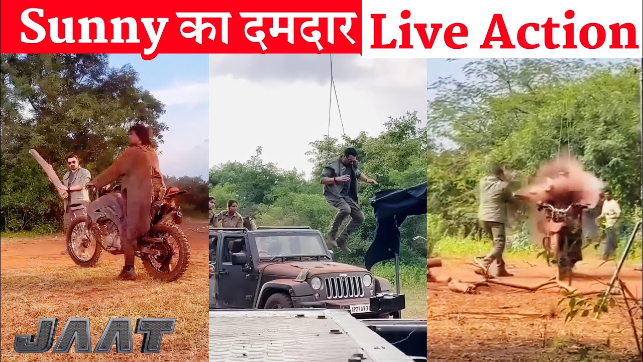 Jaat Movie Shooting Video | Sunny Deol Live Action | Jaat Climax Action ...