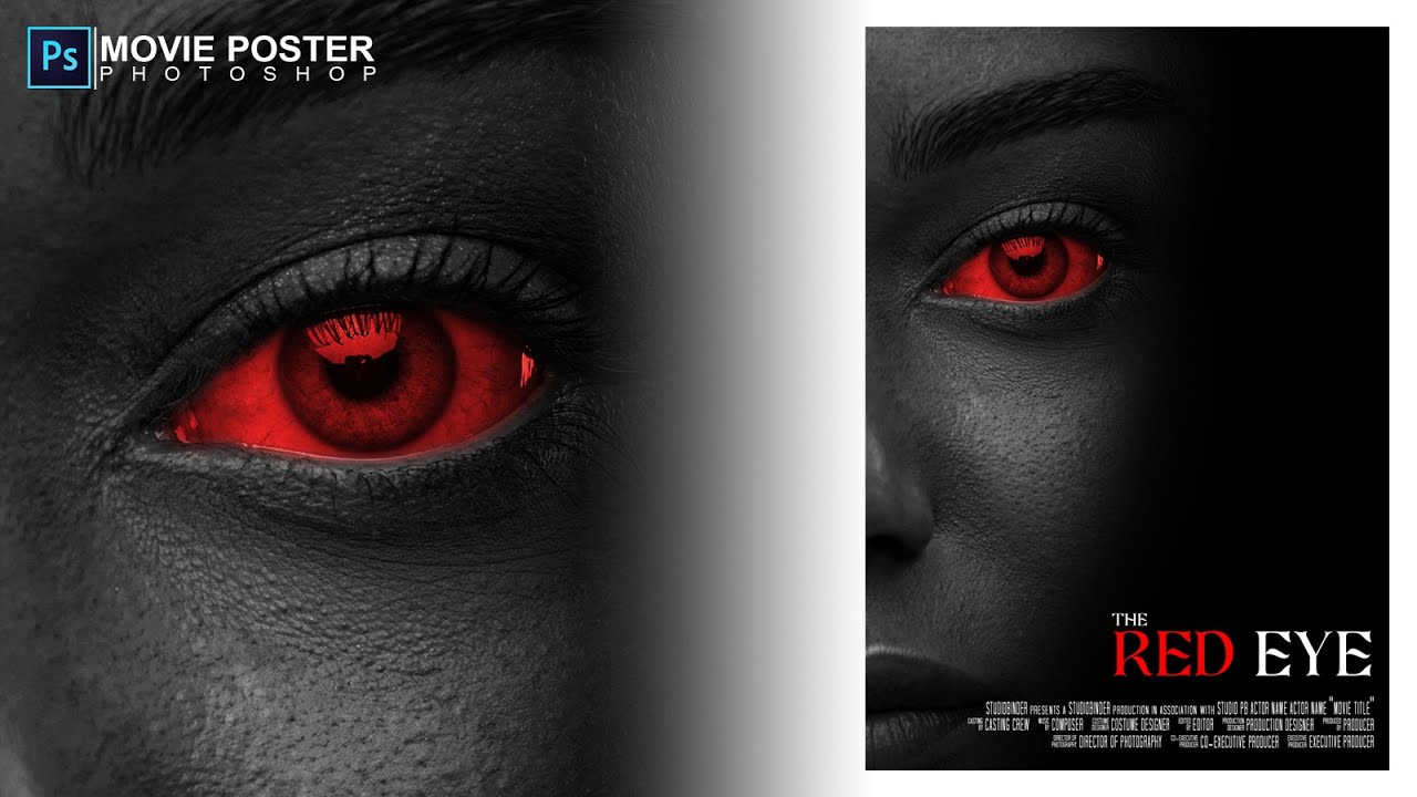 Movie Poster Design - Red Eye - Photoshop Tutorial - YouTube