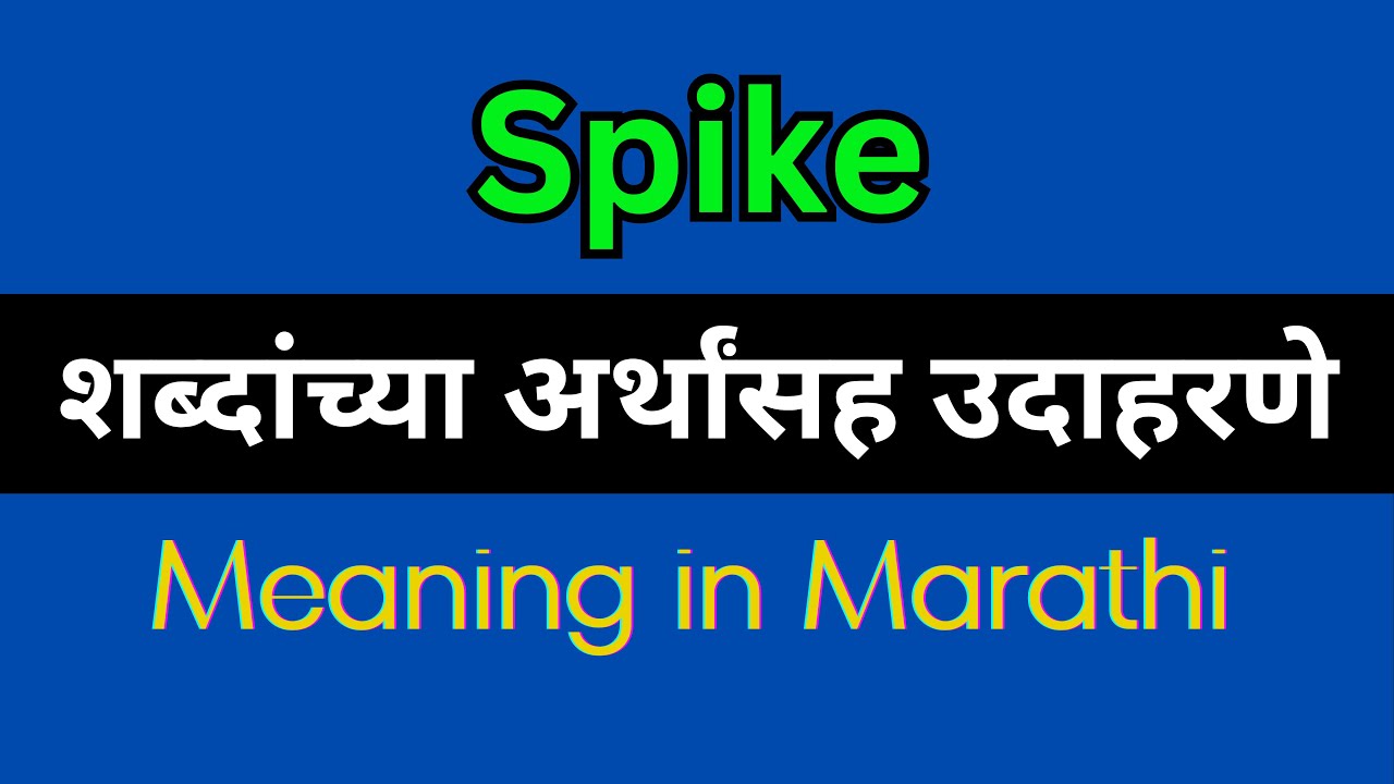 Spike Meaning In Marathi / Spike explained in Marathi - YouTube