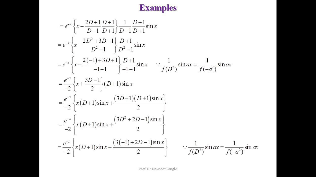 Particular Integral Type -V - YouTube