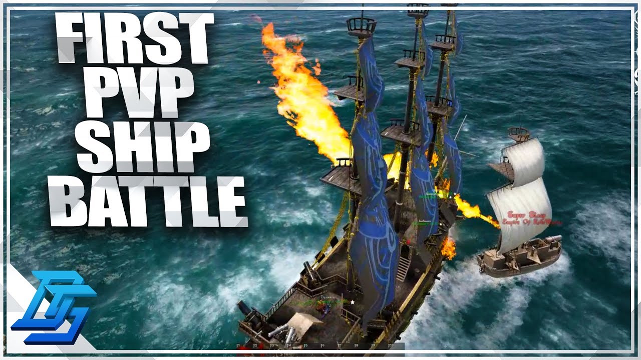 FIRST PVP SHIP BATTLE, BRIG VS FIRE SLOOP, WE WERE CHALLENGED! - Atlas ...