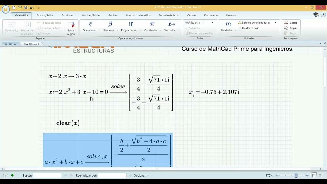 MATHCAD - CALCULO SIMBOLICO - SESION 08.01 - YouTube
